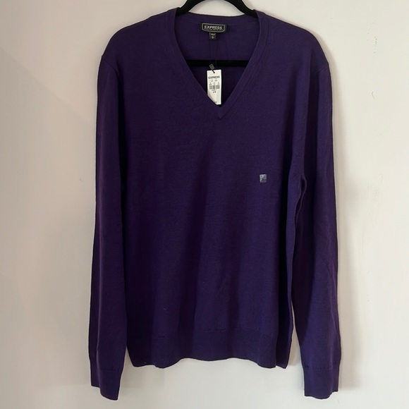 Express | Sweaters | Nwt Express Mens Solid Merino Wool Vneck Sweater ...